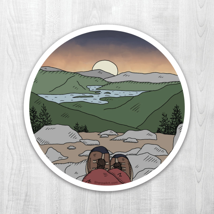 Mountain Summit View Sticker – Sherpa Ant