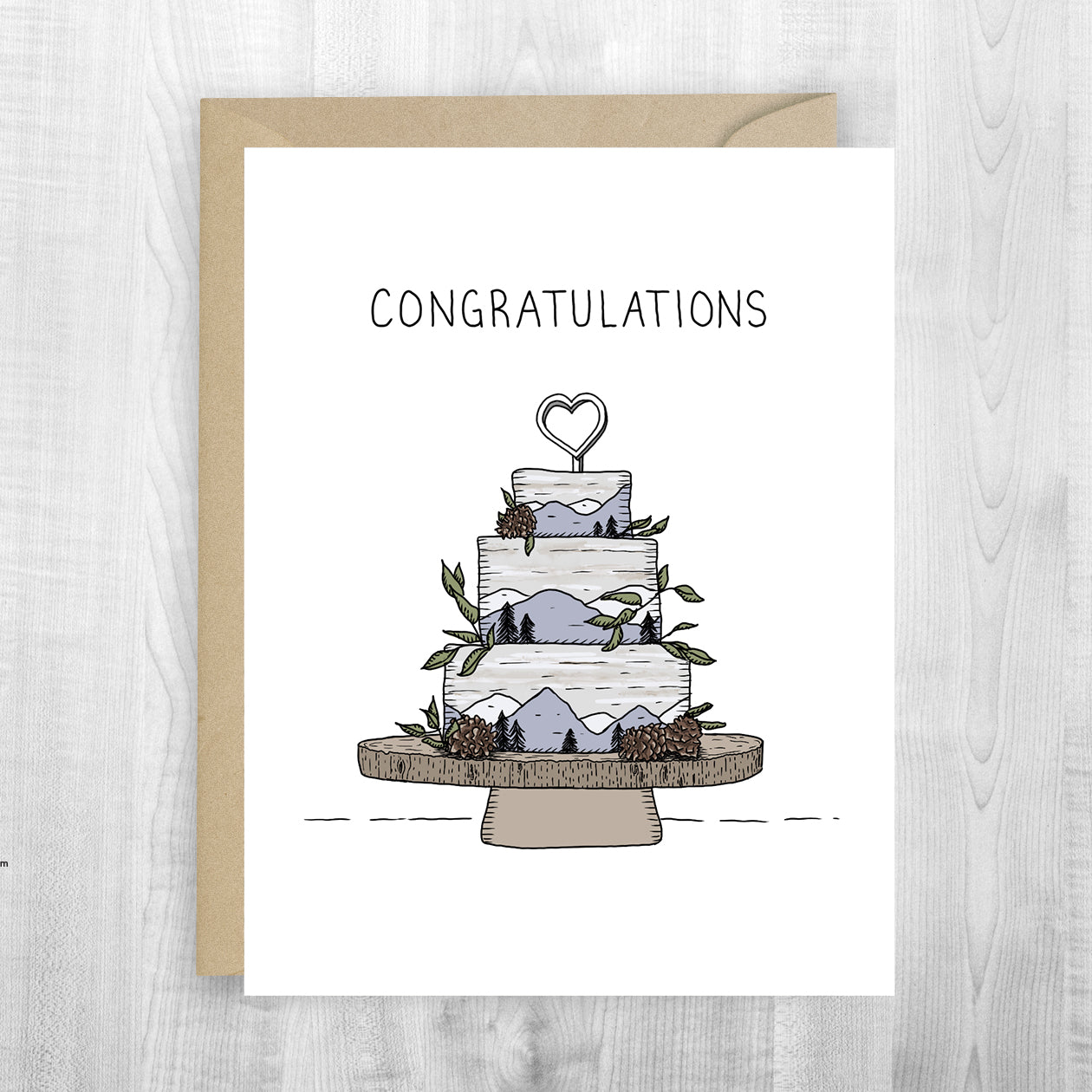 Congrats Mountain Wedding Cake Card – Sherpa Ant