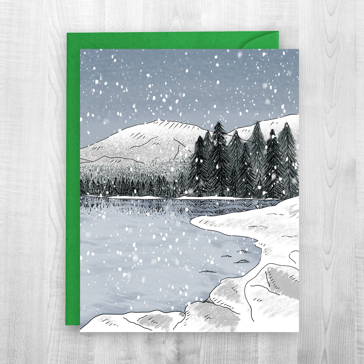 Winter Landscape Holiday Card – Sherpa Ant