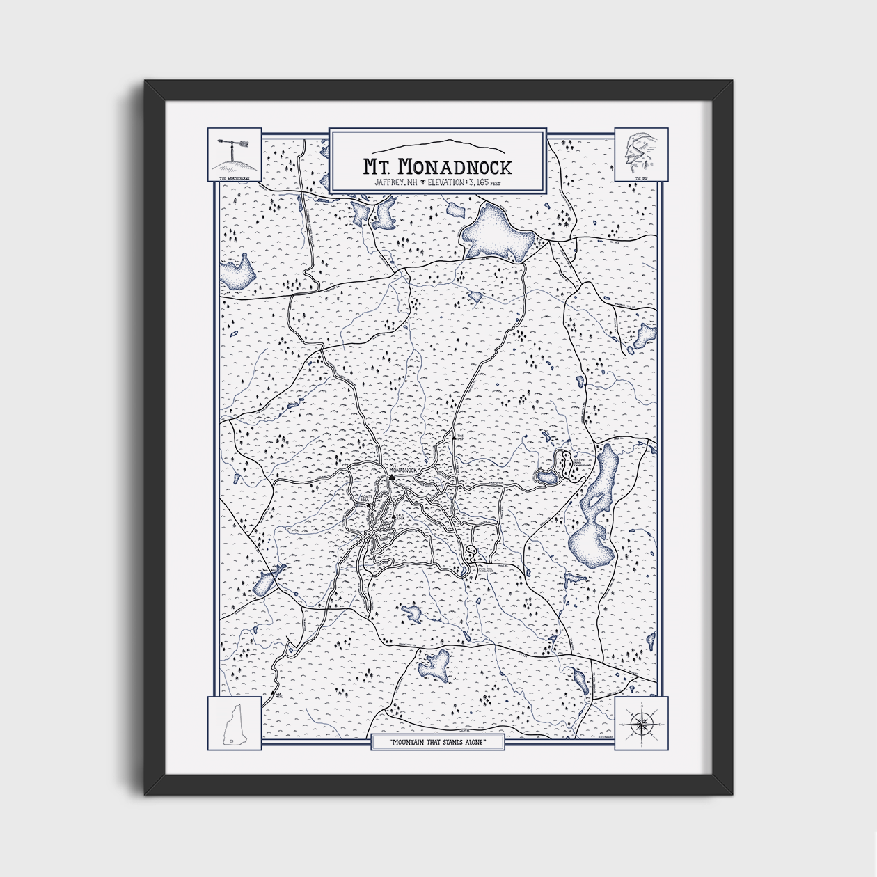 Mt. Monadnock New Hampshire Color Your Hike Trail Map – Sherpa Ant