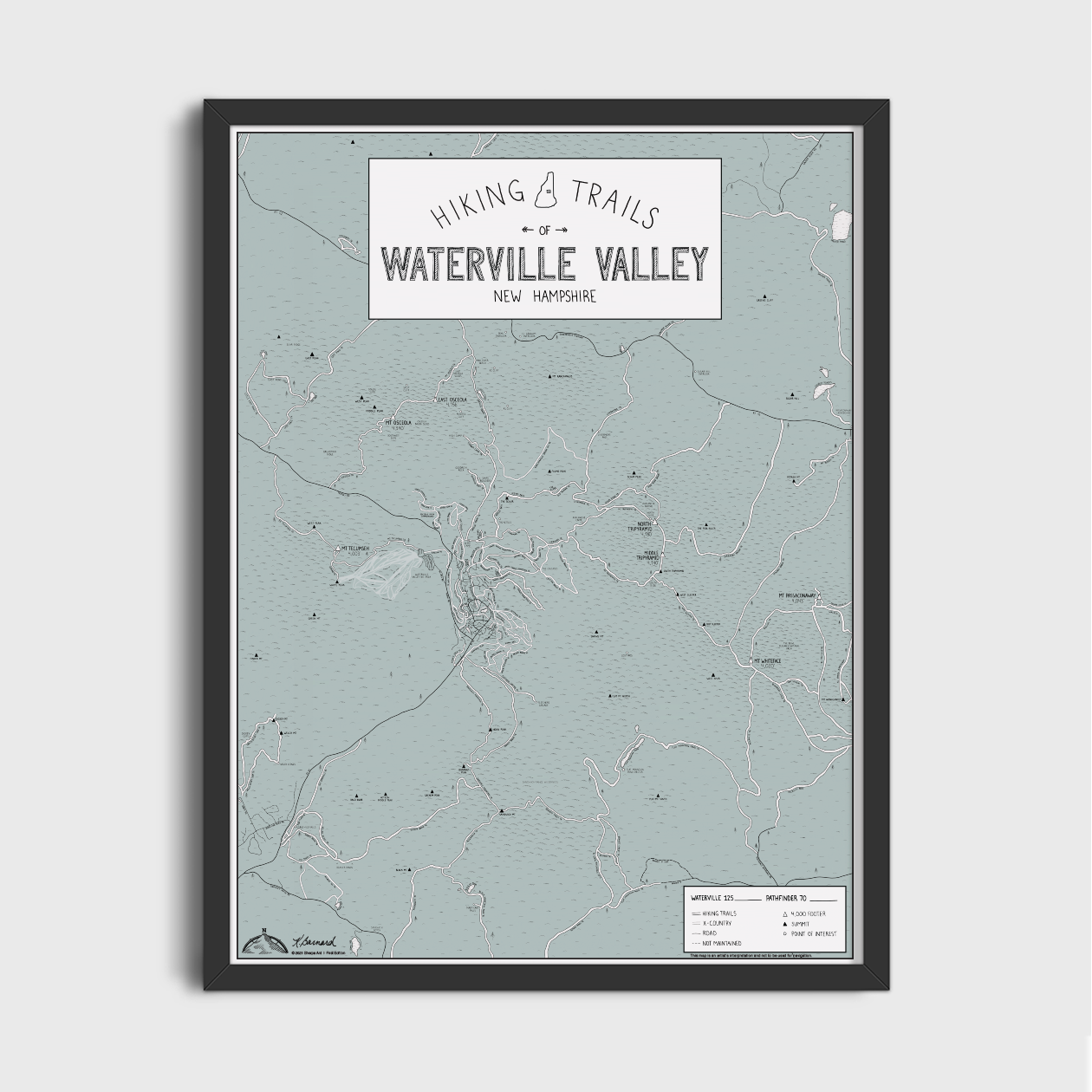 Waterville Valley NH Color Your Hike Trail Map – Sherpa Ant